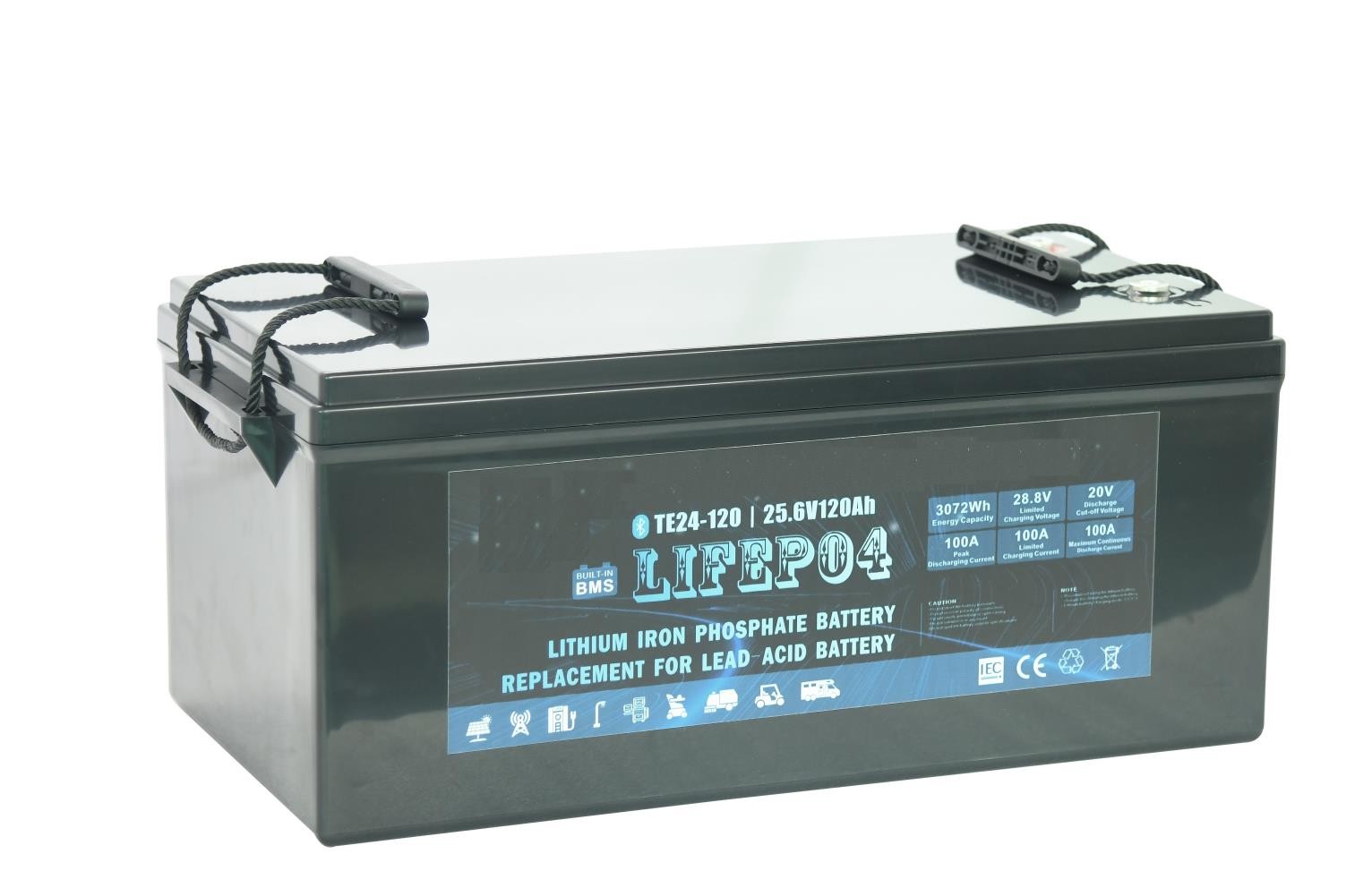 Portable 24V 100AH Lifep04 Lithium Battery For Backup Power